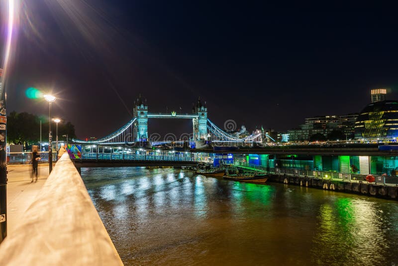 Tower Bridge at Night in London, England, UK. Editorial Photography ...