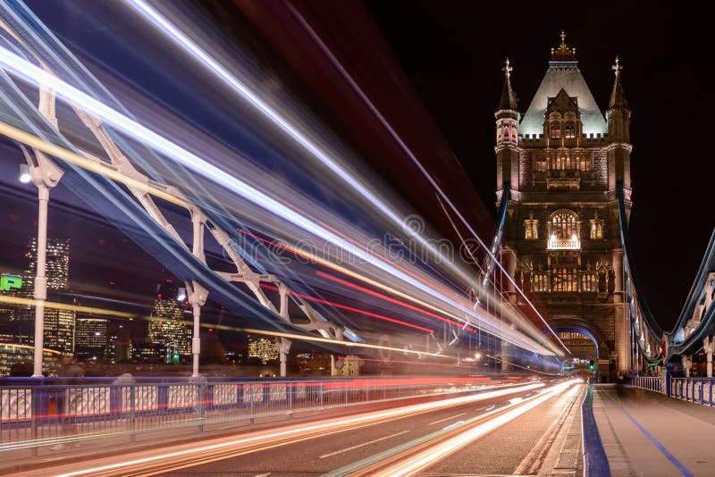 Tower Bridge at Night in London UK. Stock Photo - Image of bridge ...
