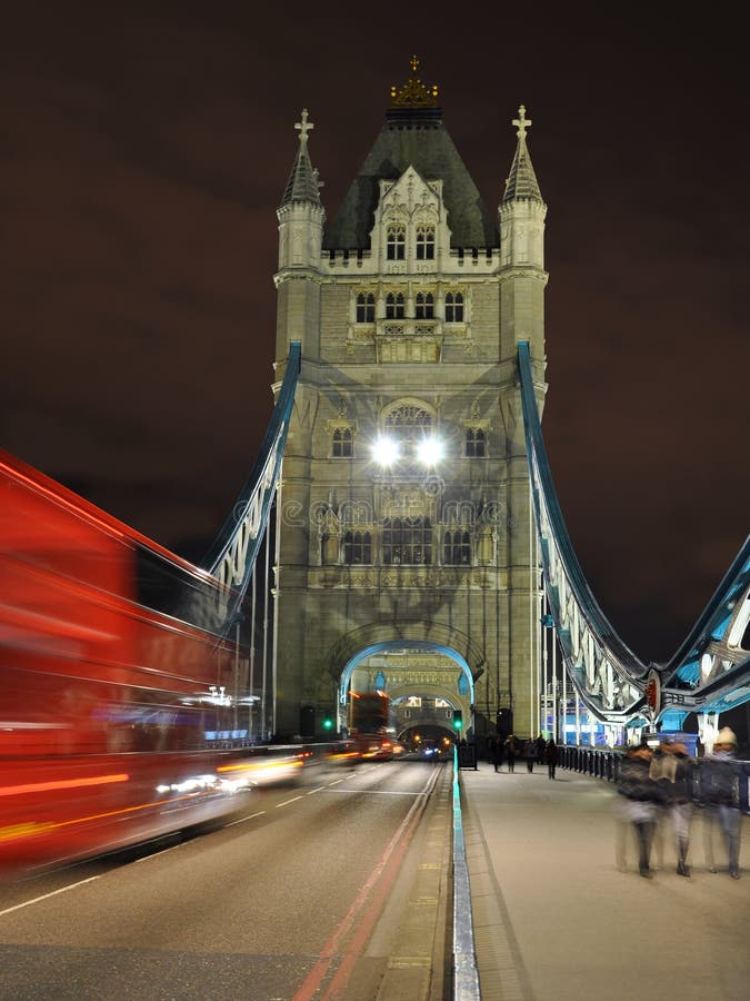 Tower Bridge Night Perspective, London Stock Photo - Image of london ...