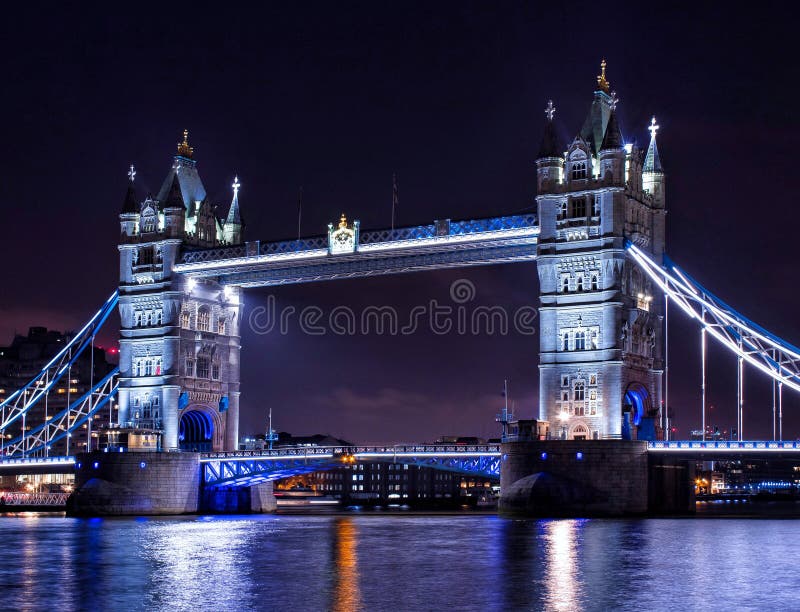Tower Bridge Night Shot in London Stock Image - Image of tower, bridge ...