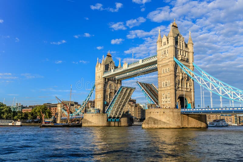 Tower Bridge Open To Let Boats Stock Photos - Free & Royalty-Free Stock ...