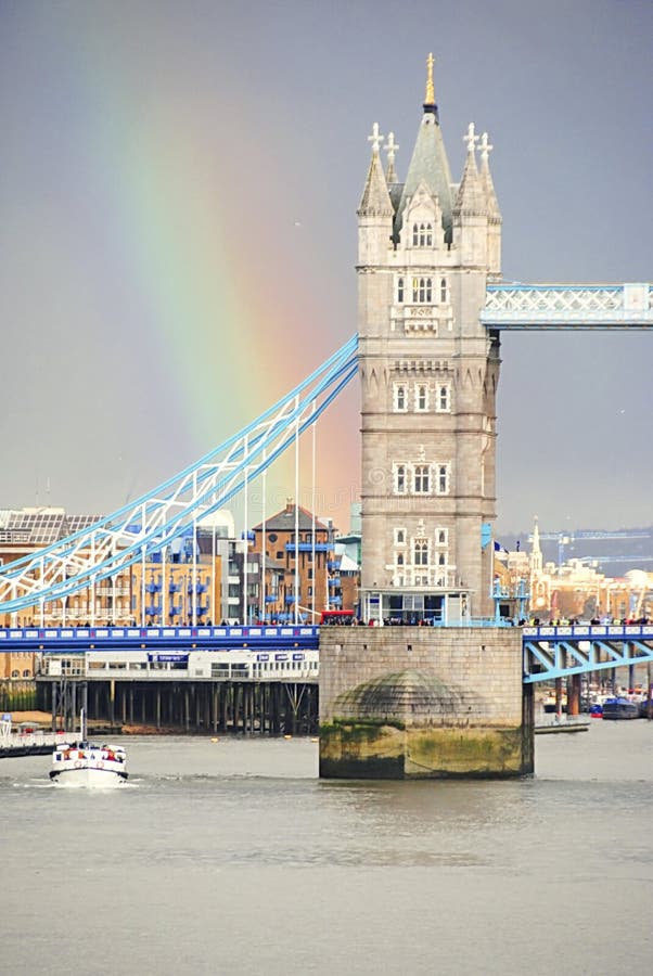 Tower Bridge Over the Rainbow, London Stock Photo - Image of estate ...