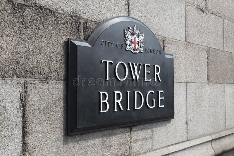 Tower Bridge Plaque Next To Bridge Sidewalk Editorial Stock Image ...