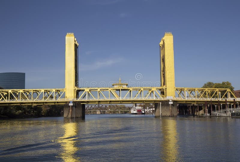 Tower Bridge in Sacramento, CA. Stock Image - Image of rush, california ...