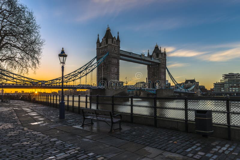 Tower Bridge at Sunrise in London Stock Photo - Image of british ...