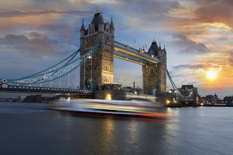 Tower Bridge at Sunset, London, UK Stock Photo - Image of bridge ...