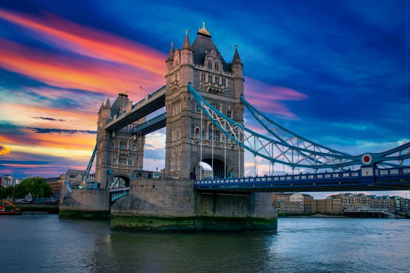 Tower Bridge at Sunset in London, UK Stock Photo - Image of monument ...