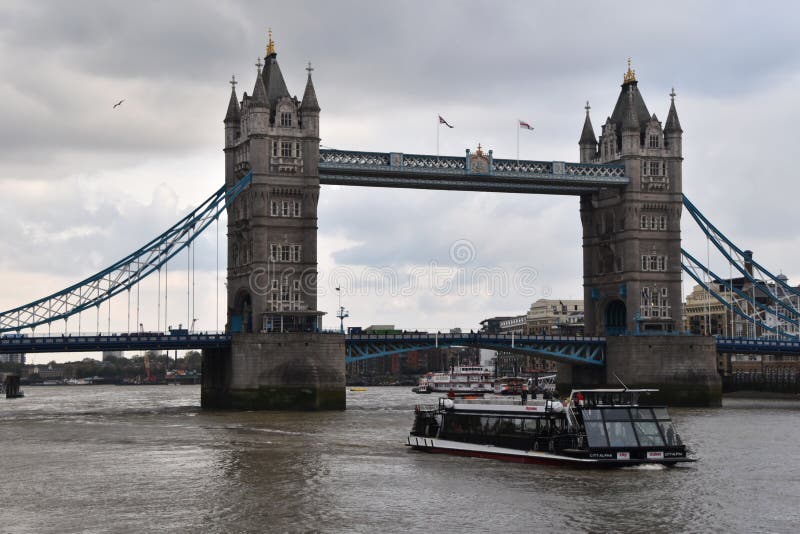 Tower Bridge and Touristic Boat in London Editorial Photo - Image of ...