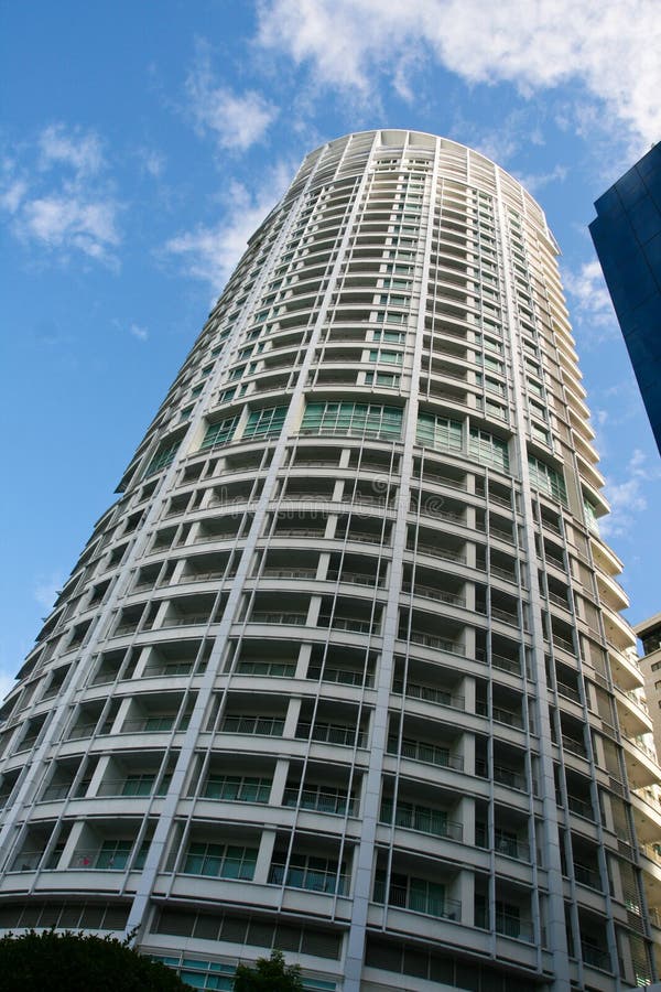Tower building in blue sky stock photo. Image of reflection - 34095692