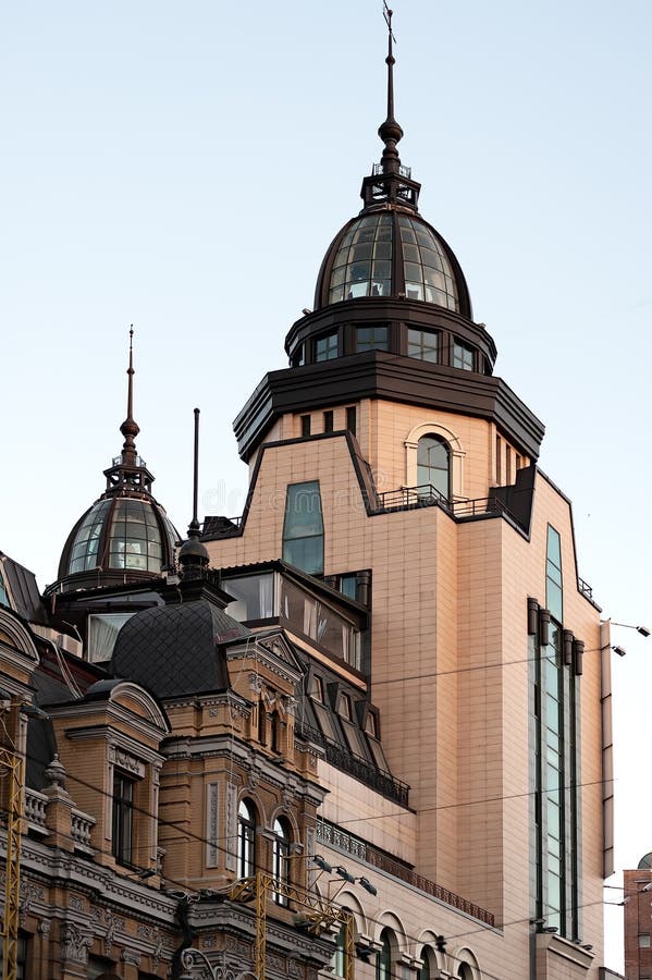 Tower of a Building in Kyiv Ukraine Stock Image - Image of roof ...