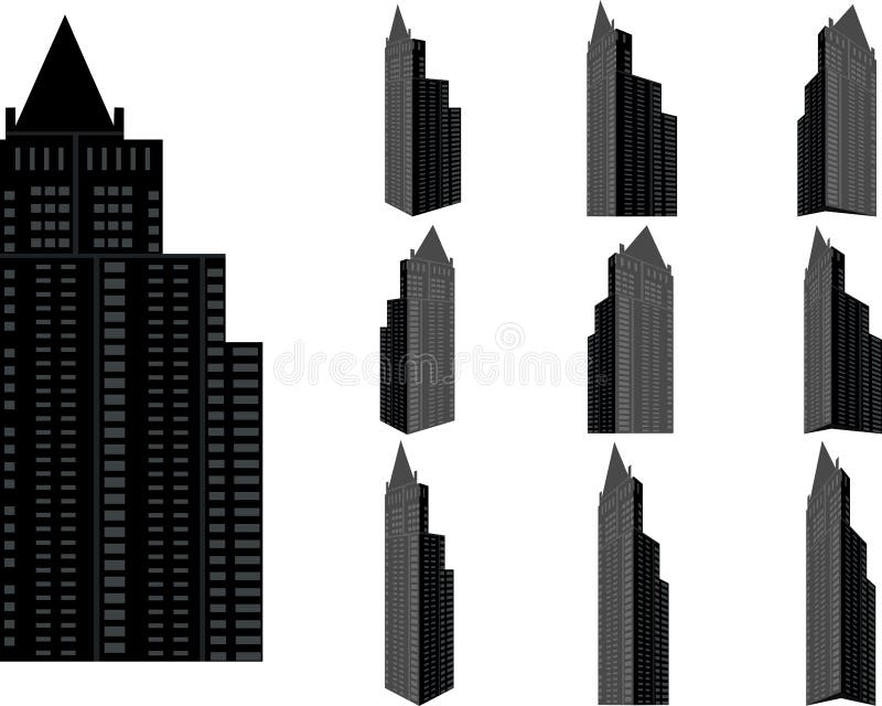 Tower building vector set. stock vector. Illustration of built - 93984071