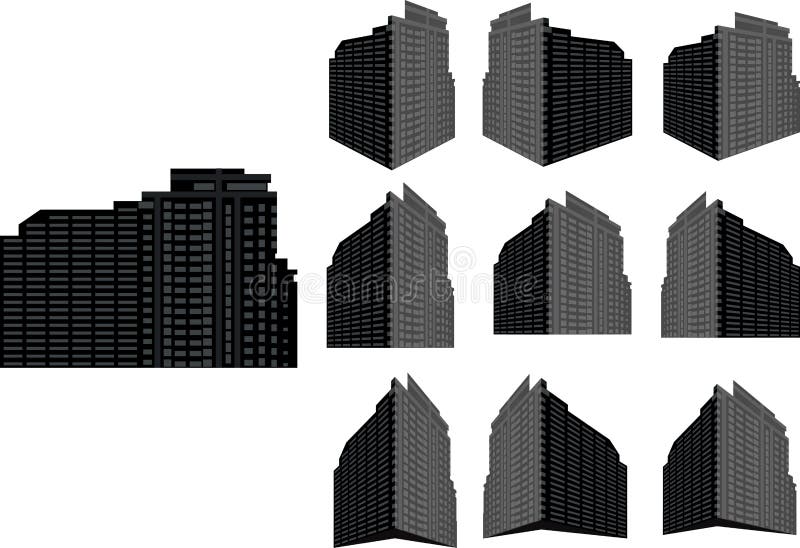 Tower building vector set. stock vector. Illustration of landscape ...
