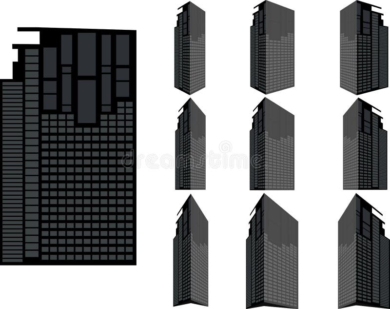 Tower building vector set. stock vector. Illustration of color - 94354539