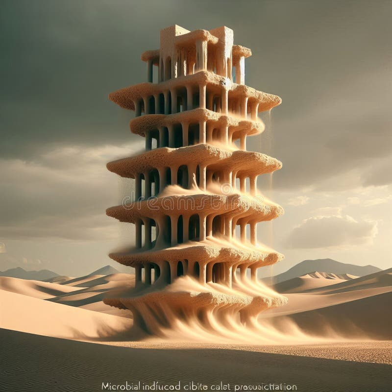 A Tower Built from Compacted Desert Sand Using Microbial Induce Stock ...