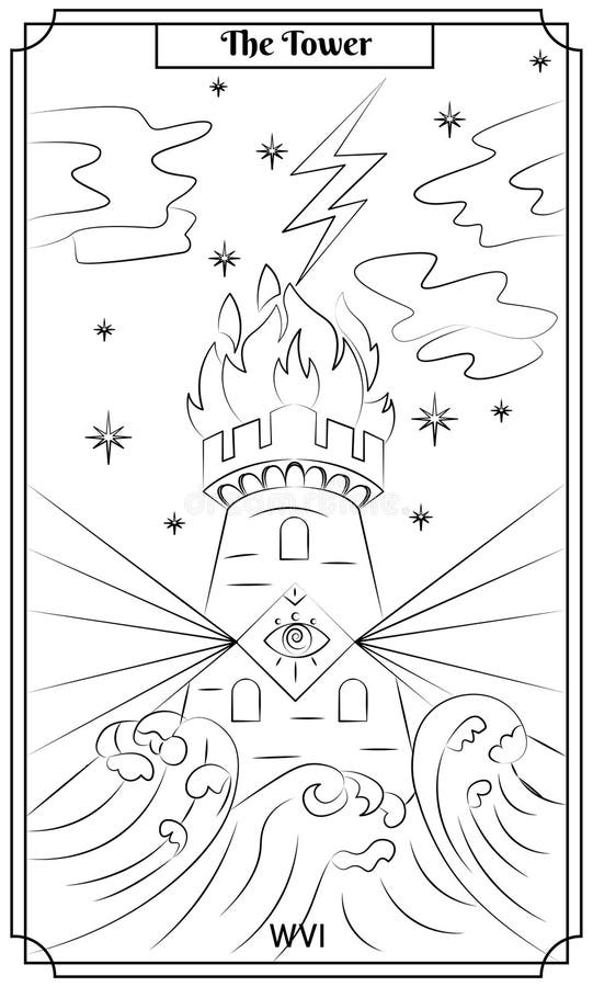 The Tower card stock vector. Illustration of logo, game - 287051812