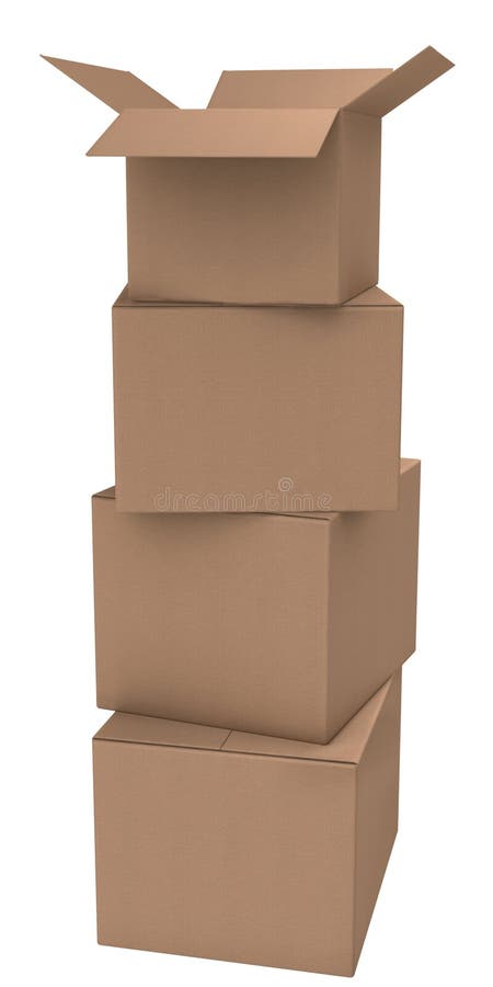 Tower of cardboard boxes. stock image. Image of merchandise - 30176151