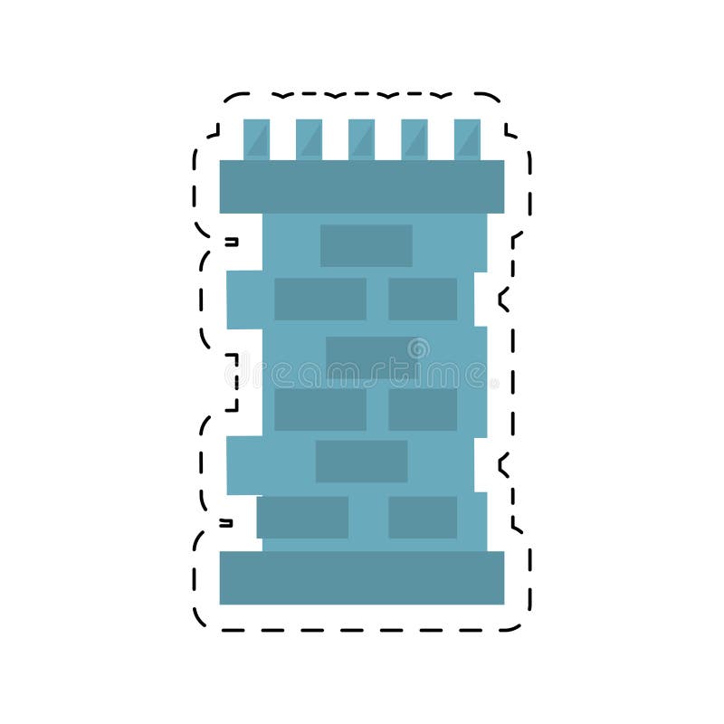 Tower Castle Construction Brick Geometric Cut Line Stock Illustration ...