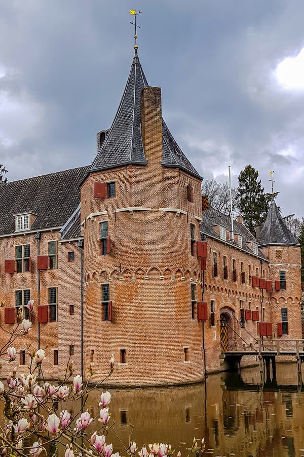 Tower of the Castle of Het Oude Loo Surrounded by Its Moat with ...