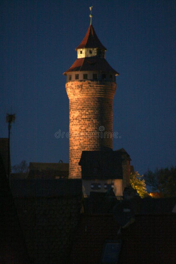 Tower of the Castle of the Old Town of Nuremberg Stock Image - Image of ...