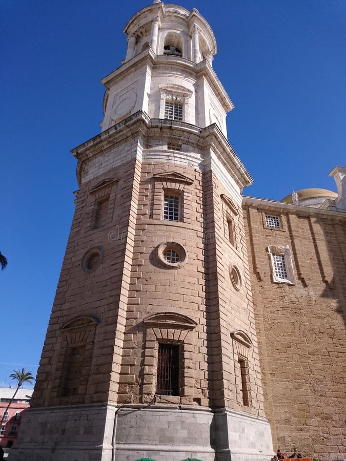 Tower of the Cathedral of Cadiz Stock Photo - Image of facade, coast ...