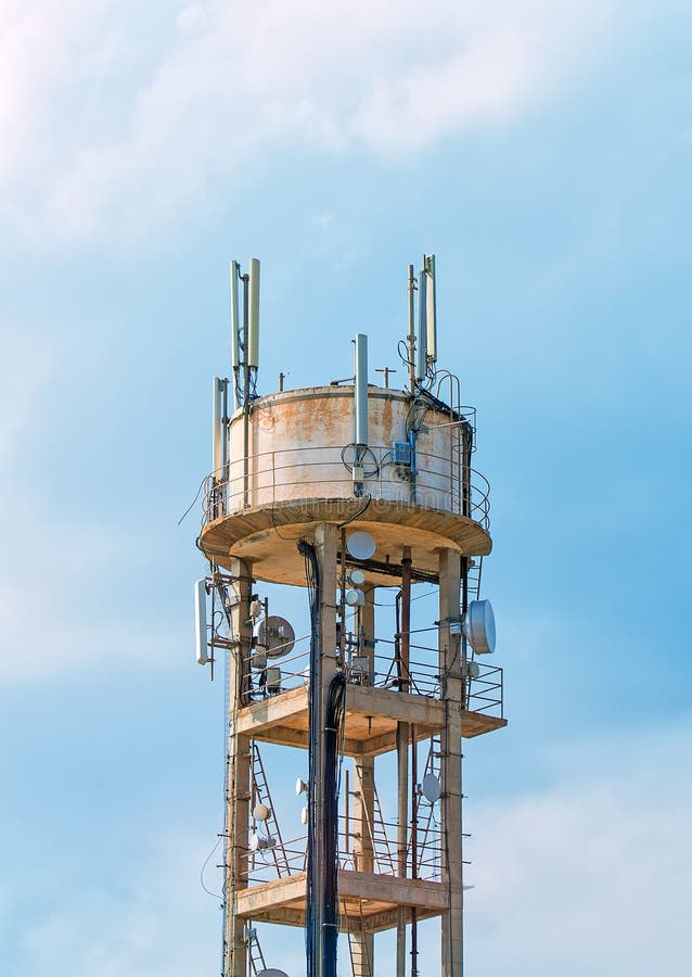 Tower with Cellular Communications. Stock Photo - Image of antenna ...