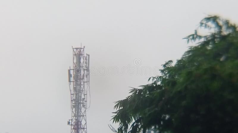 The Tower of a Cellular Signal Transmitter is Visible Against the ...