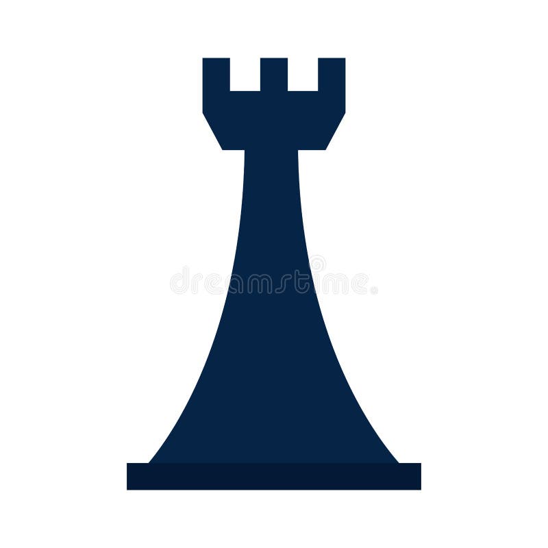 Tower Chess Piece Isolated Icon Stock Illustration - Illustration of ...