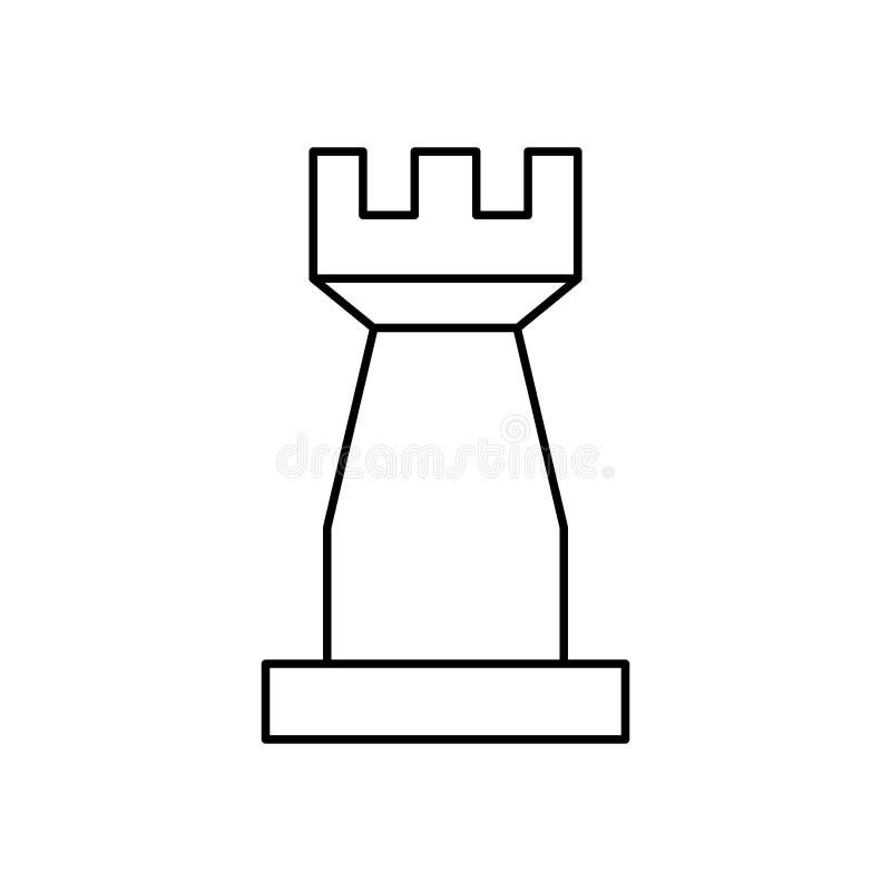 Chess Tower Line Style Icon Stock Vector - Illustration of isolated ...