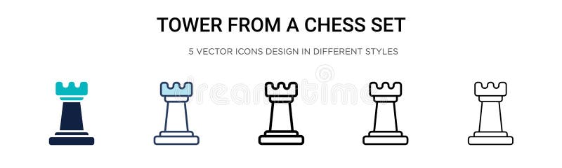 Tower from a Chess Set Icon in Filled, Thin Line, Outline and Stroke ...