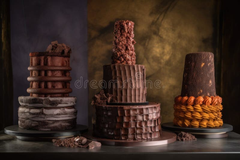 Tower of Chocolate Cakes, with Each Layer Showcasing a Different Flavor ...