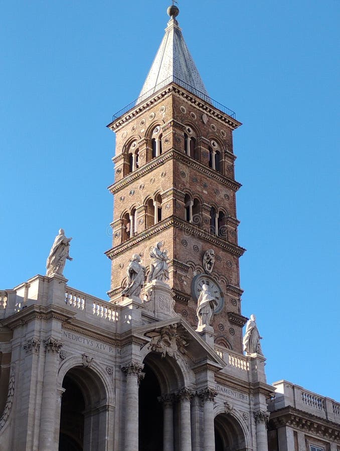 Tower of the Church Santa Maria Maggiore in Rome Stock Image - Image of ...