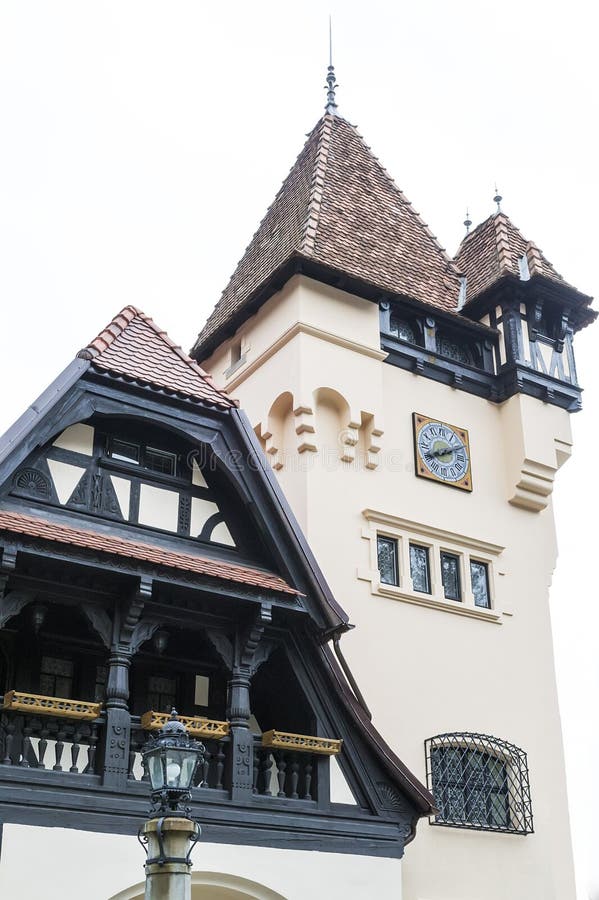 The tower with a clock stock photo. Image of facade, glass - 38712134