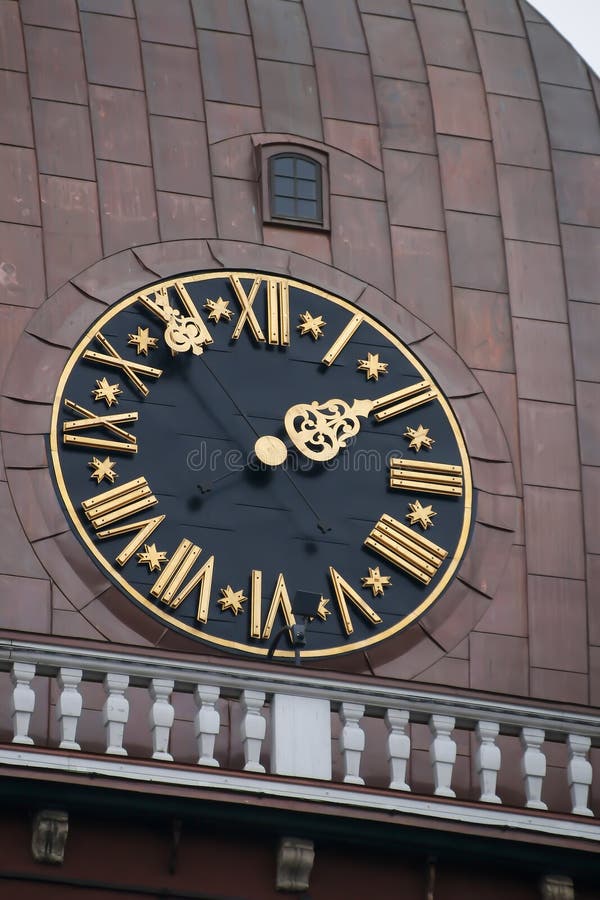 Tower Clock of the Famous Dome Cathedral. Riga, Latvia. Stock Image ...