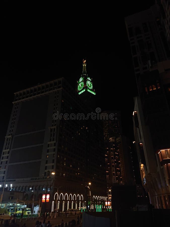 Tower clock mekkah editorial image. Image of mekkah - 263394575