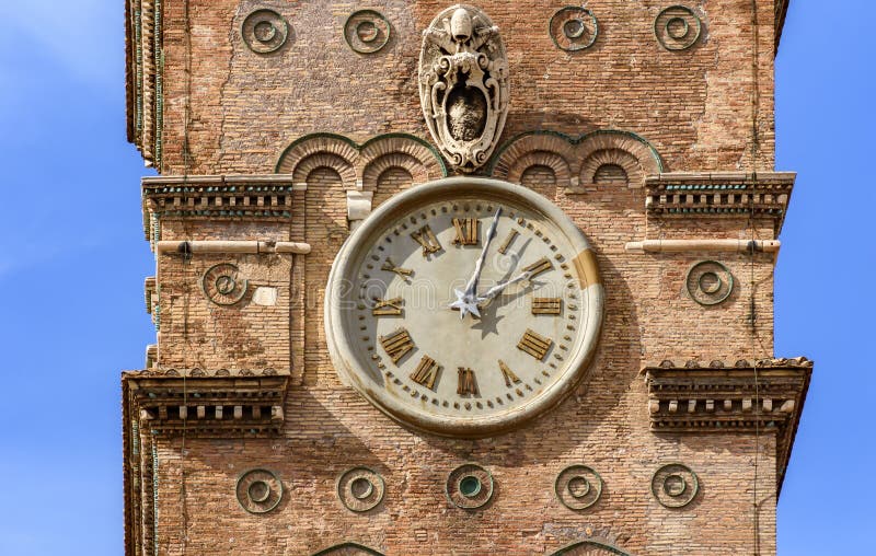 Tower Clock of Santa Maria Maggiore Basilica in Rome, Italy Stock Image ...