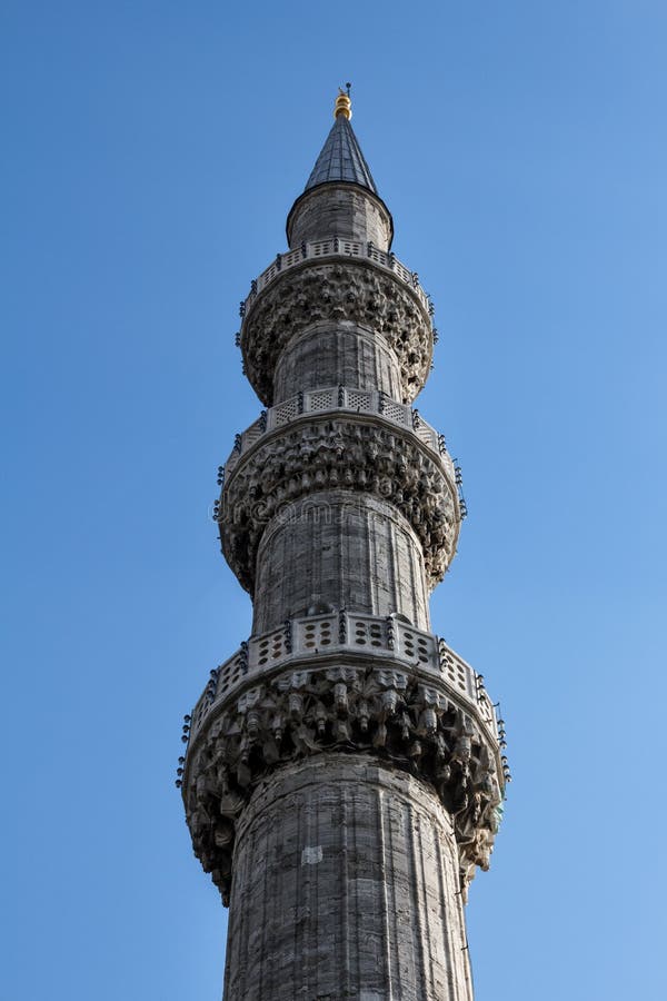 Tower Close Up, the Blue Mosque, Istanbul, Turkey. Stock Photo - Image ...