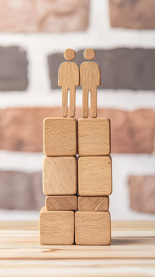A Tower Constructed of Wooden Blocks Representing the Stability and ...