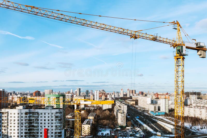 Tower Construction Crane on the Background of Construction Stock Image ...