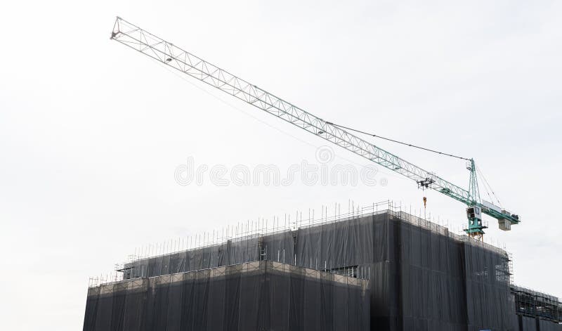 Tower Construction Crane in Building Construction Site Stock Photo ...