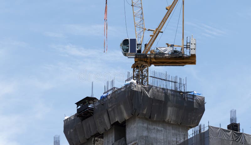 Tower Construction Crane in Rooftop Building Construction Site Stock ...