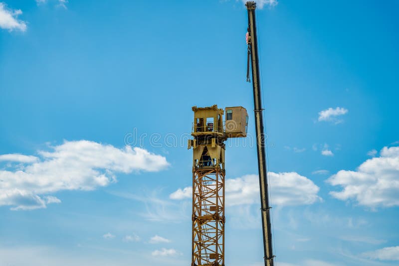 Tower Crane Assembly. Installation of a Construction Crane. Editorial ...