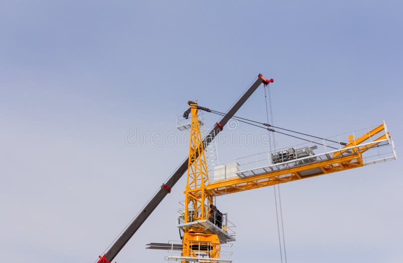 Tower Crane Assembly. Installation of a Construction Crane before ...