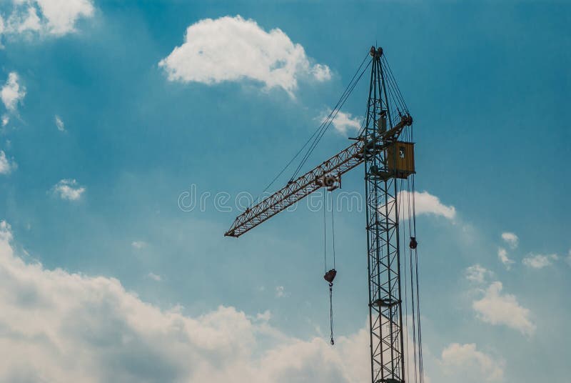Tower crane stock image. Image of estate, fixture, beam - 61858037