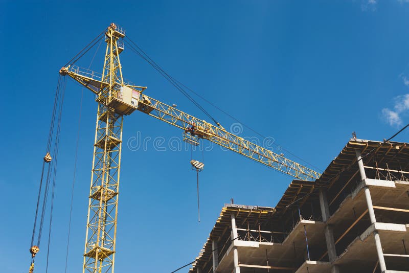 Tower Crane on the Background of Construction Stock Image - Image of ...