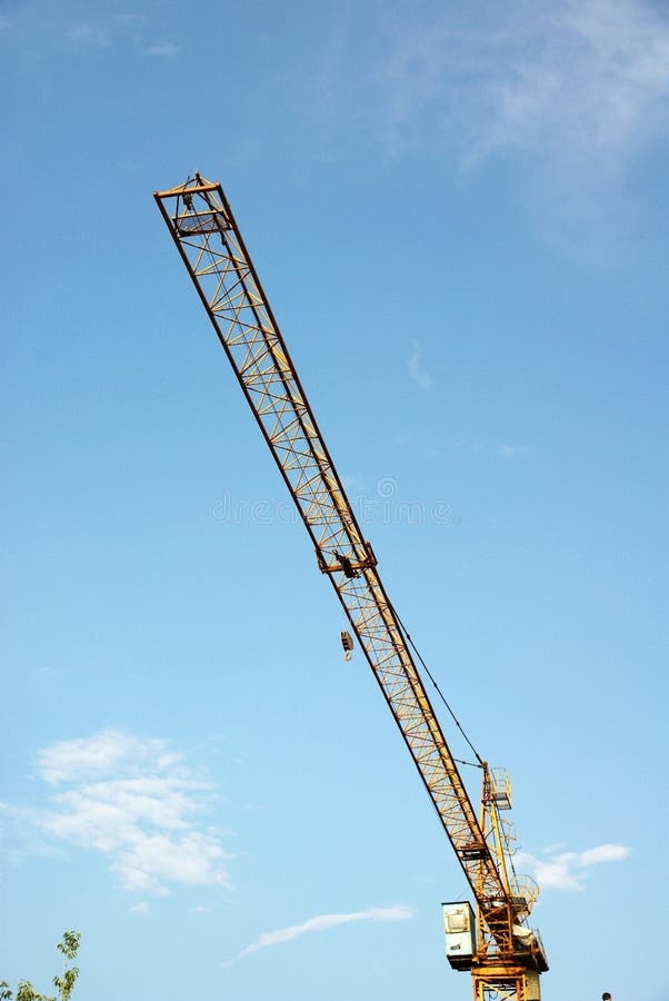 Tower crane with blue sky stock photo. Image of power - 15515610