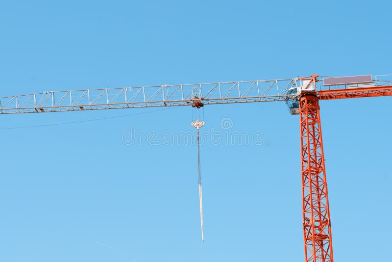 Tower Crane on Blue Sky Background Stock Image - Image of housing ...