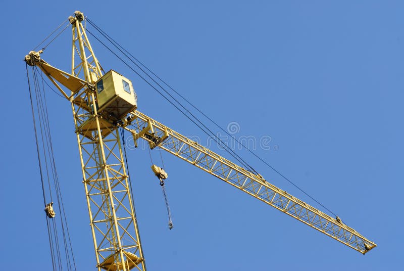 Tower Crane on Blue Sky Background Stock Image - Image of industrial ...