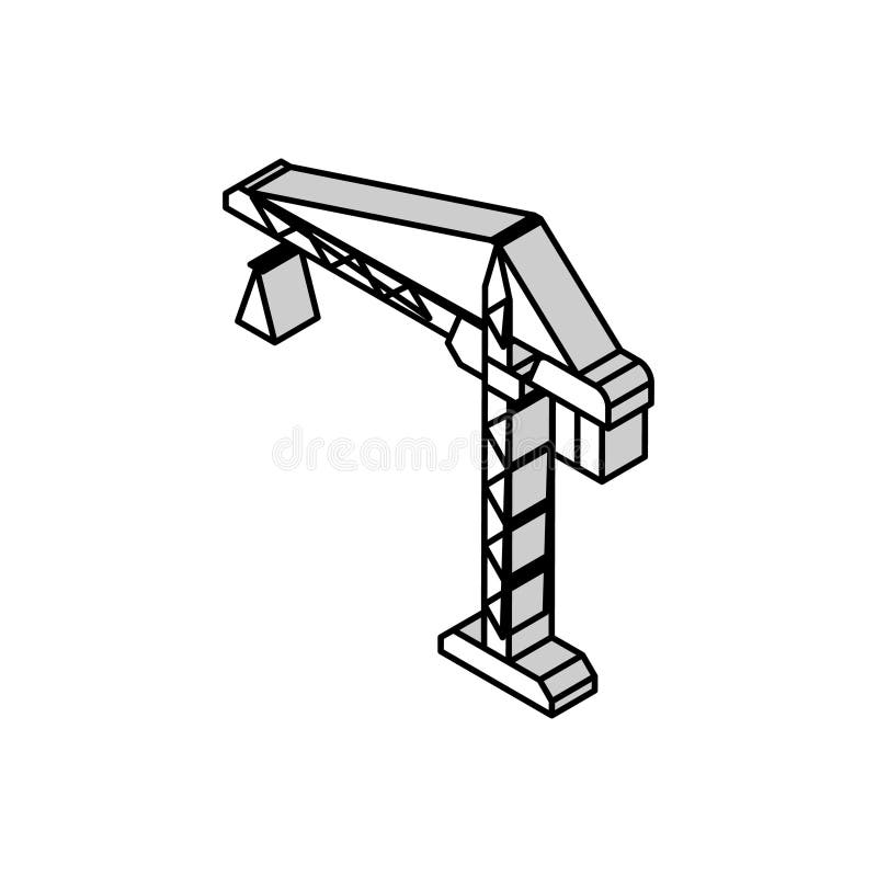 Tower Crane Civil Engineer Isometric Icon Vector Illustration Stock ...