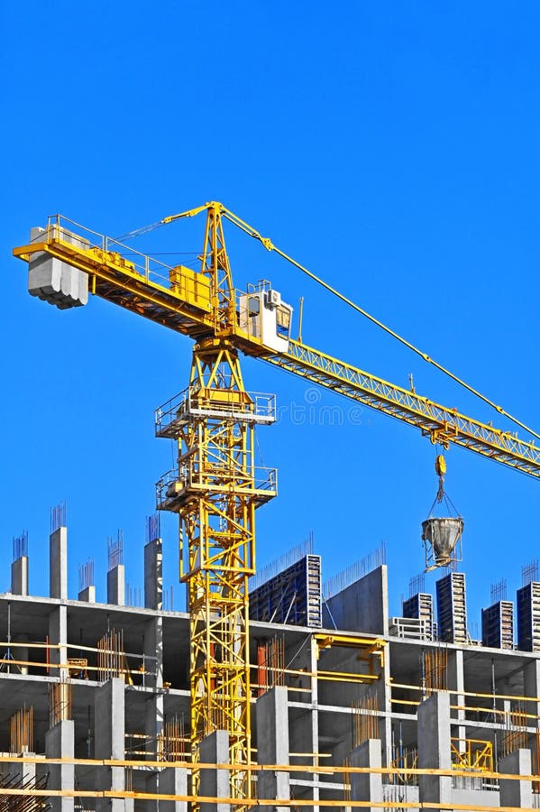 Tower Crane, Winch and Construction Stock Photo - Image of condominium ...
