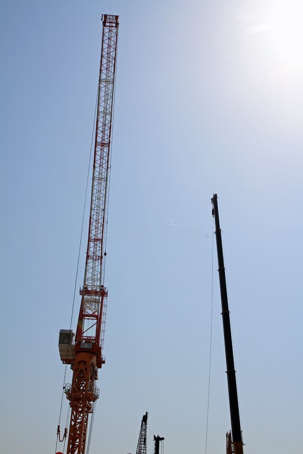 Tower Crane at Construction Site Stock Image - Image of site, equipment ...
